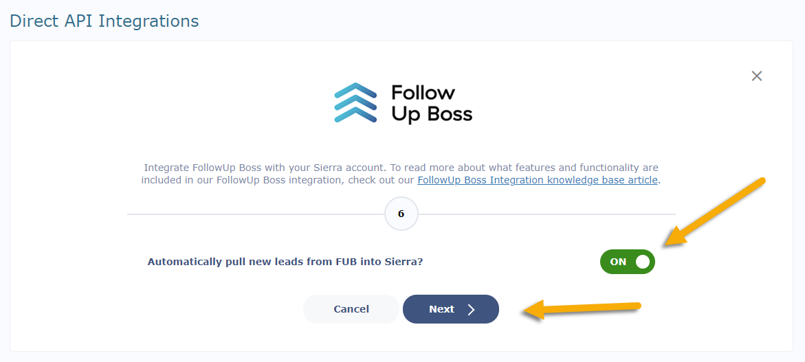Connect Sierra Interactive with Follow Up Boss